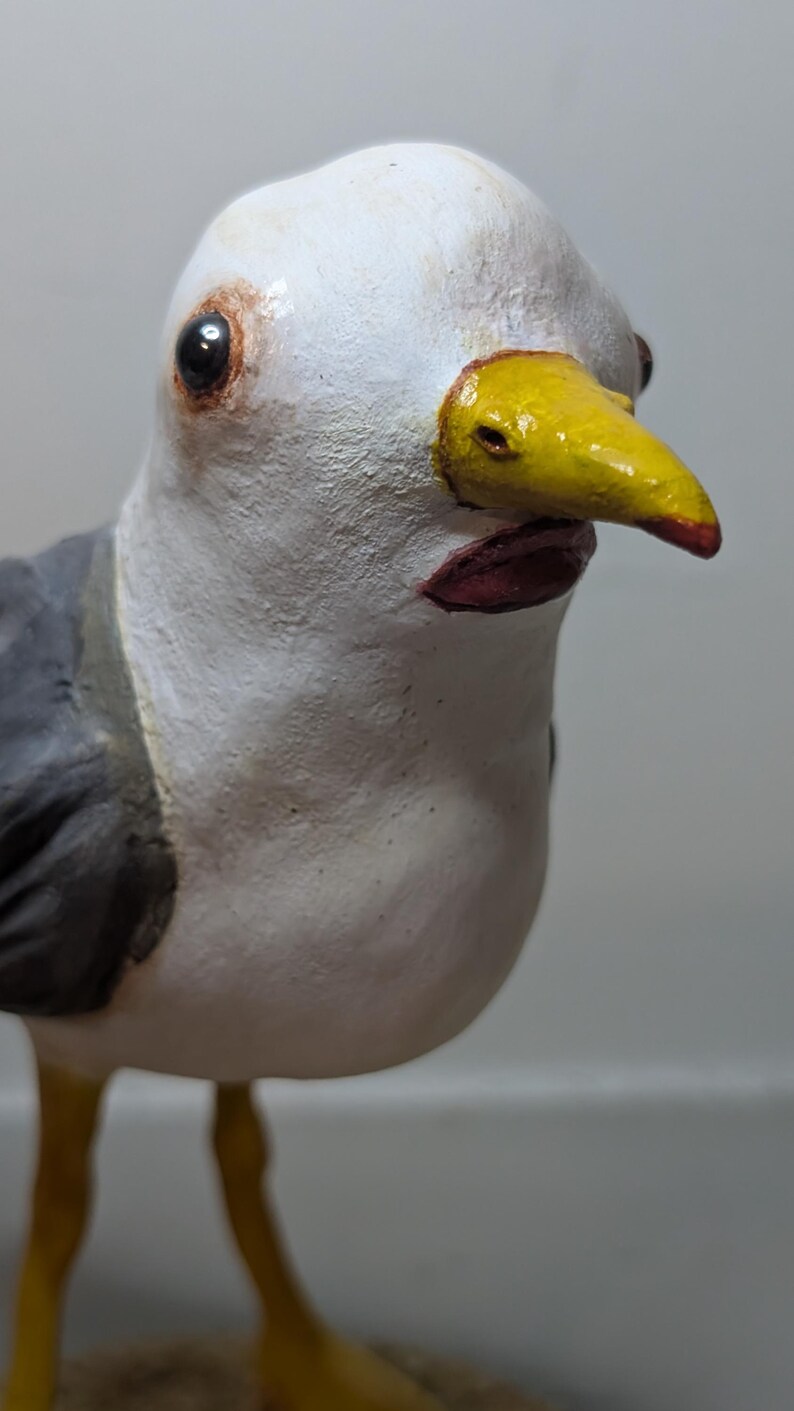 Seamus- Paper Clay Surrealist Seagull Sculpture - Etsy UK