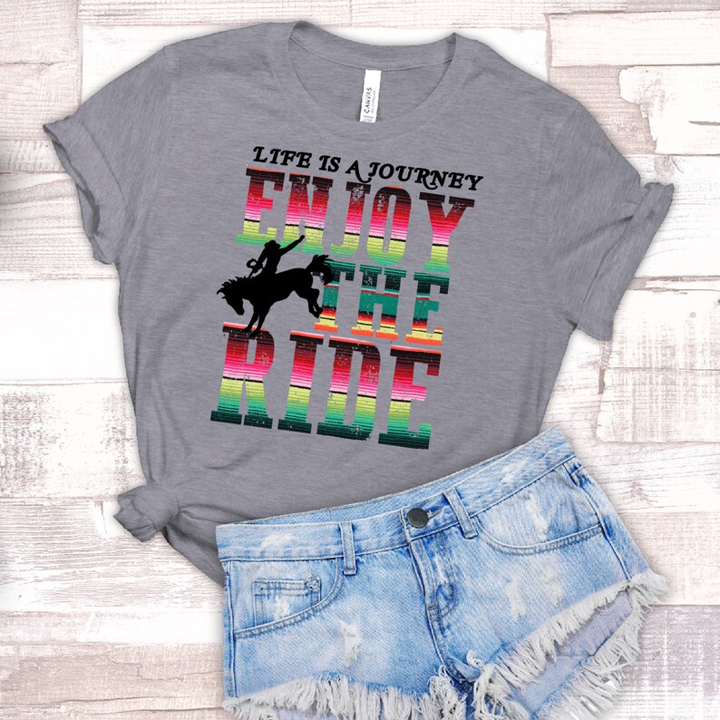 Enjoy the Ride Graphic T-shirt Unisex Soft Style Heather Gray or White ...