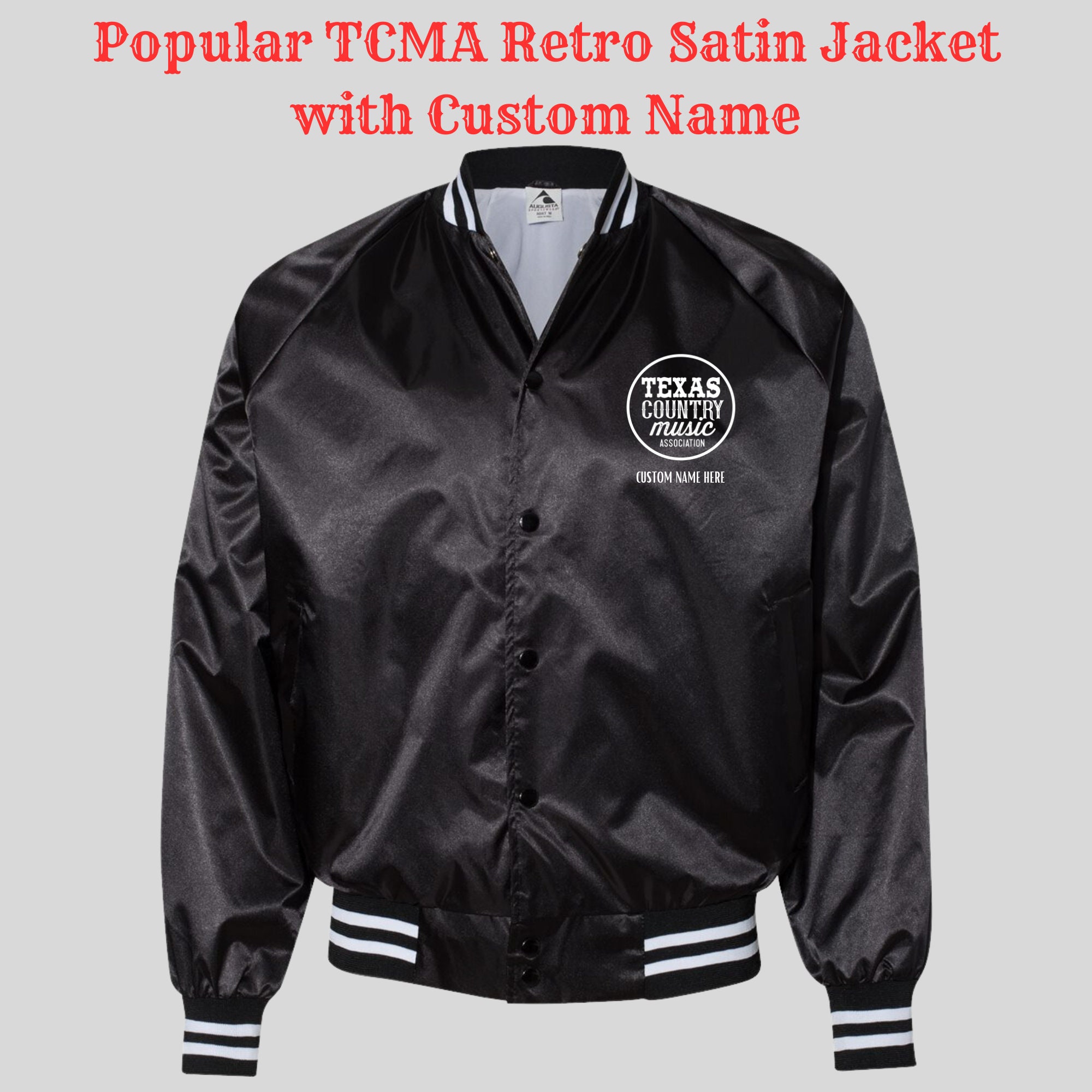 POPULAR Retro Satin Jacket With Custom Name Added LICENSED Texas ...