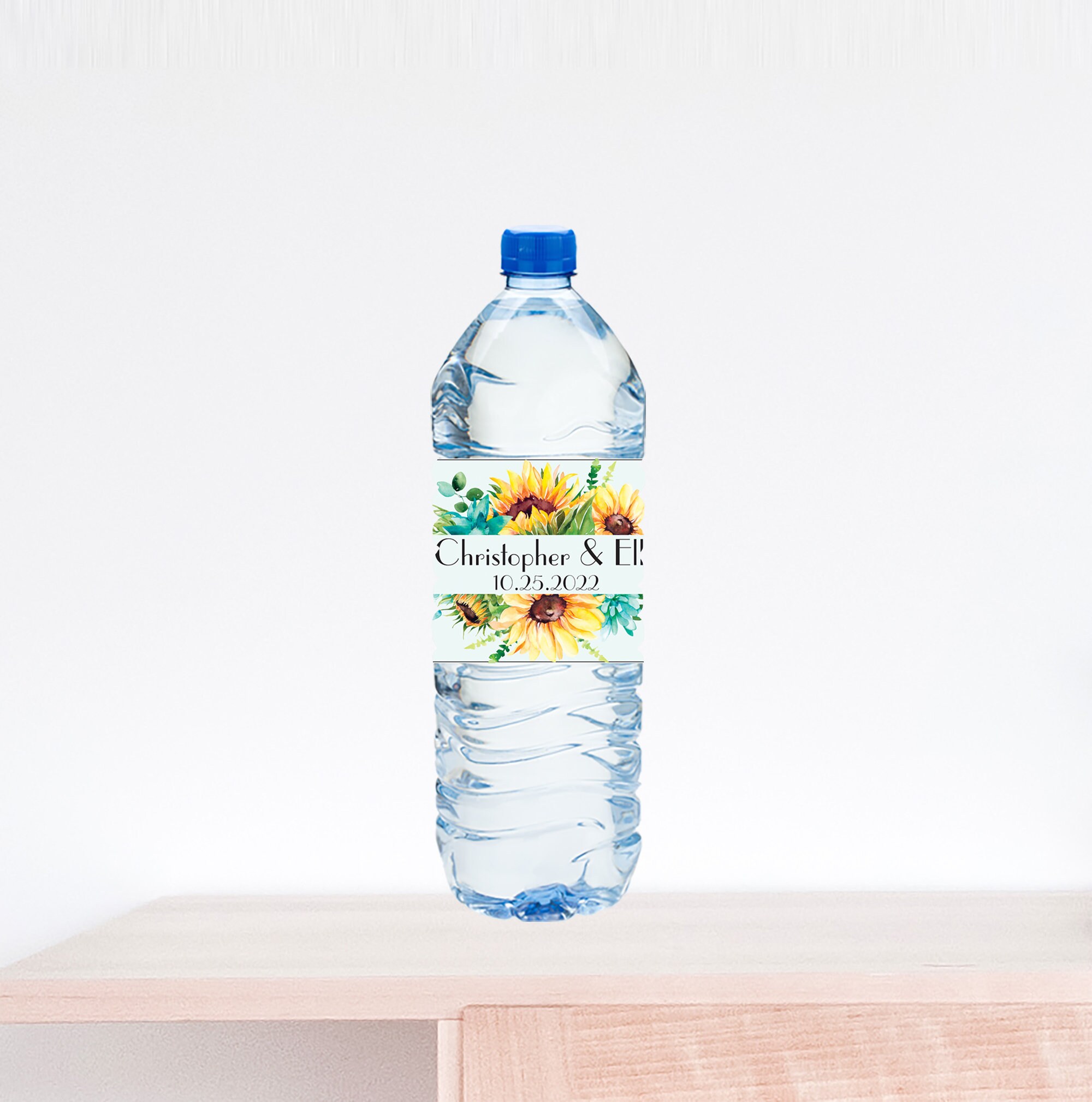 Sunflower Wedding Decor Personalized Water Labels Wedding | Etsy