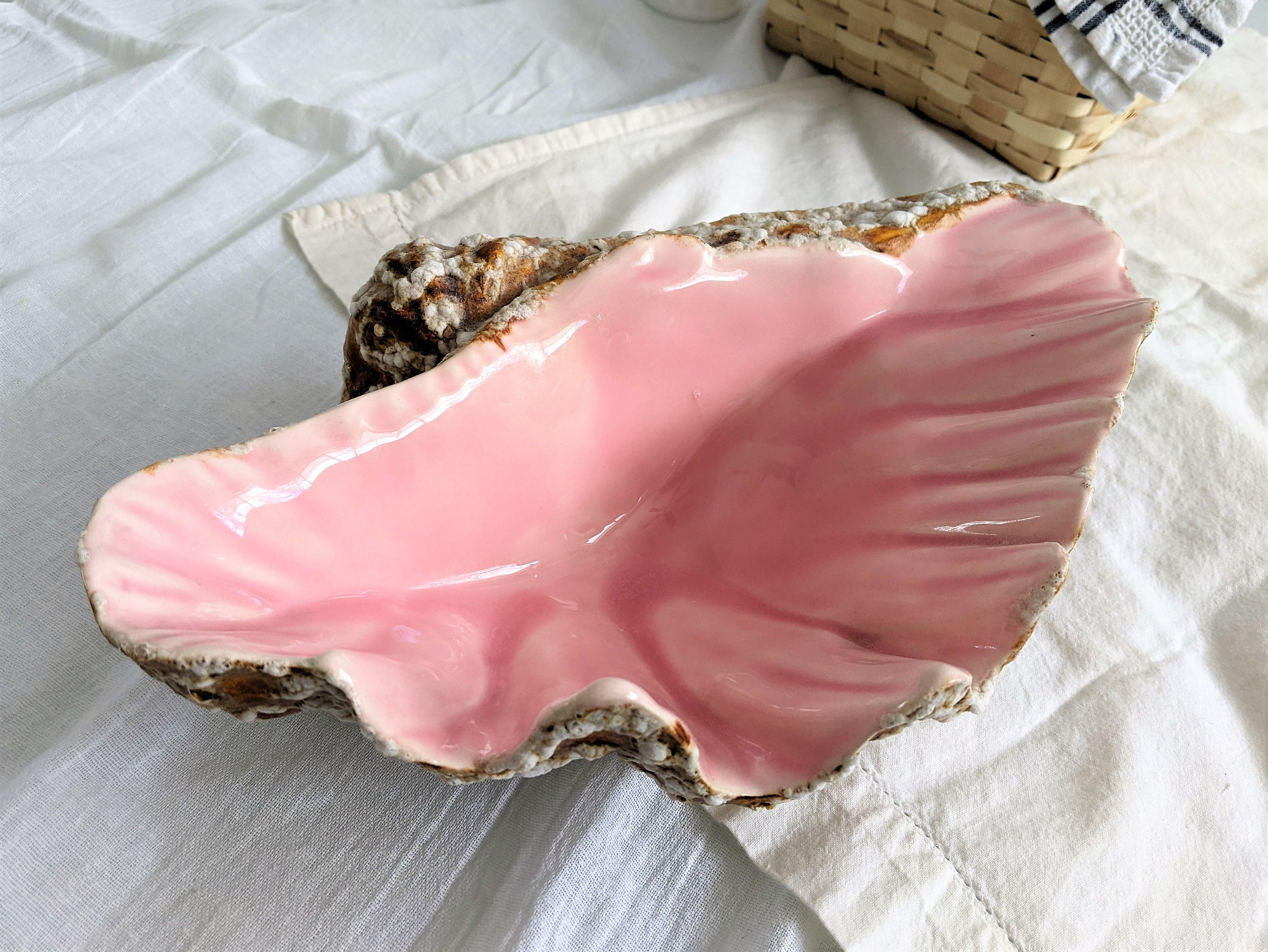 Vintage Ceramic Pink Clam Shell / Sea Shell Planter Bowl Vase | Etsy