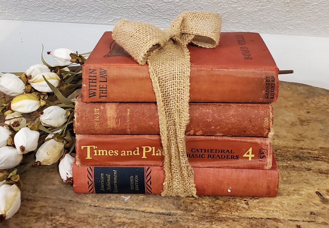 Antique Lot of Books Vintage Hard Cover Early Books Farmhouse ...