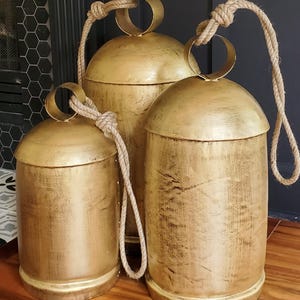 Jumbo Extra Large Brushed Gold Metal Large 24" Cow Bell Christmas ...