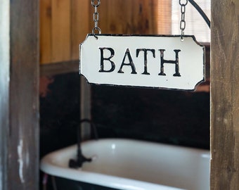 Hanging Restroom Sign - Etsy