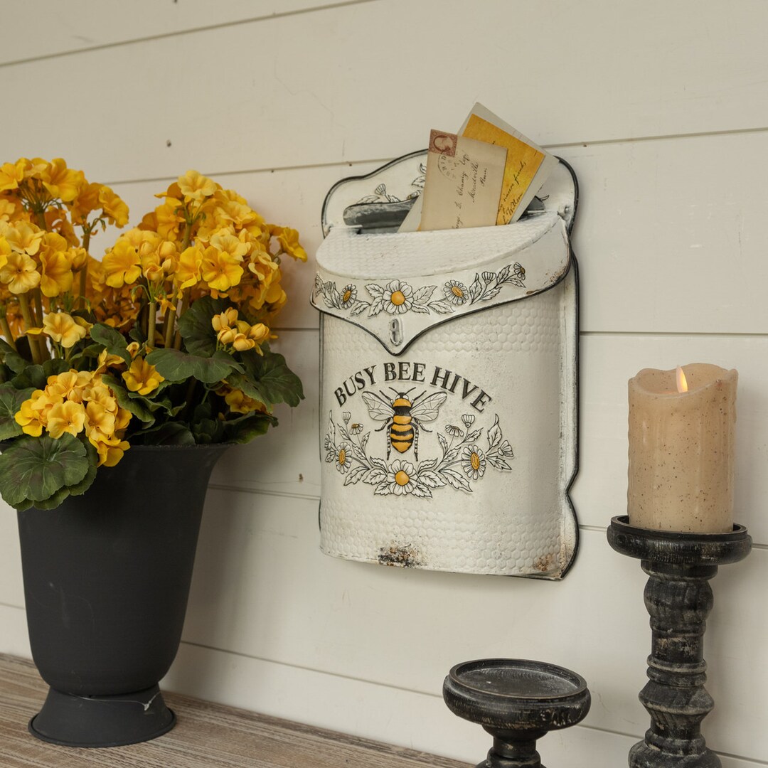 Vintage Style White Honey Bee Mailbox Post Box Porch Wall - Etsy