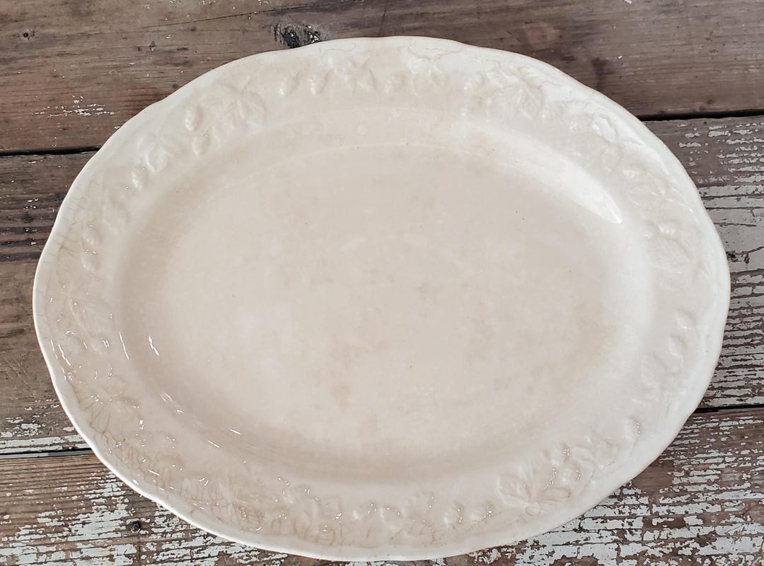 Antique Ironstone Stained Ivory/white Platter English Stoneware Large ...