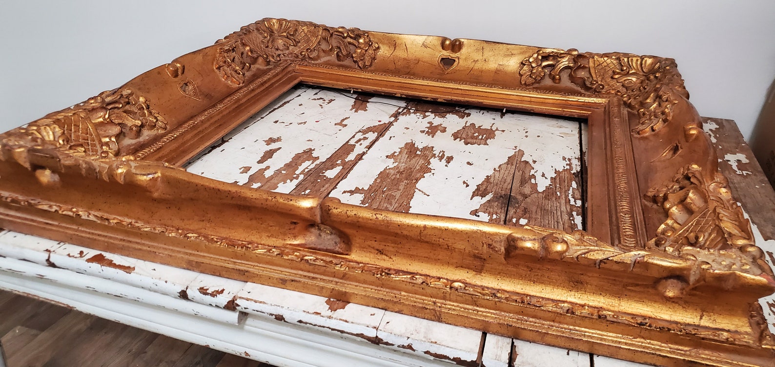 Antique Gold Gilded Massive Picture Frame Extra Large Musuem Quality ...