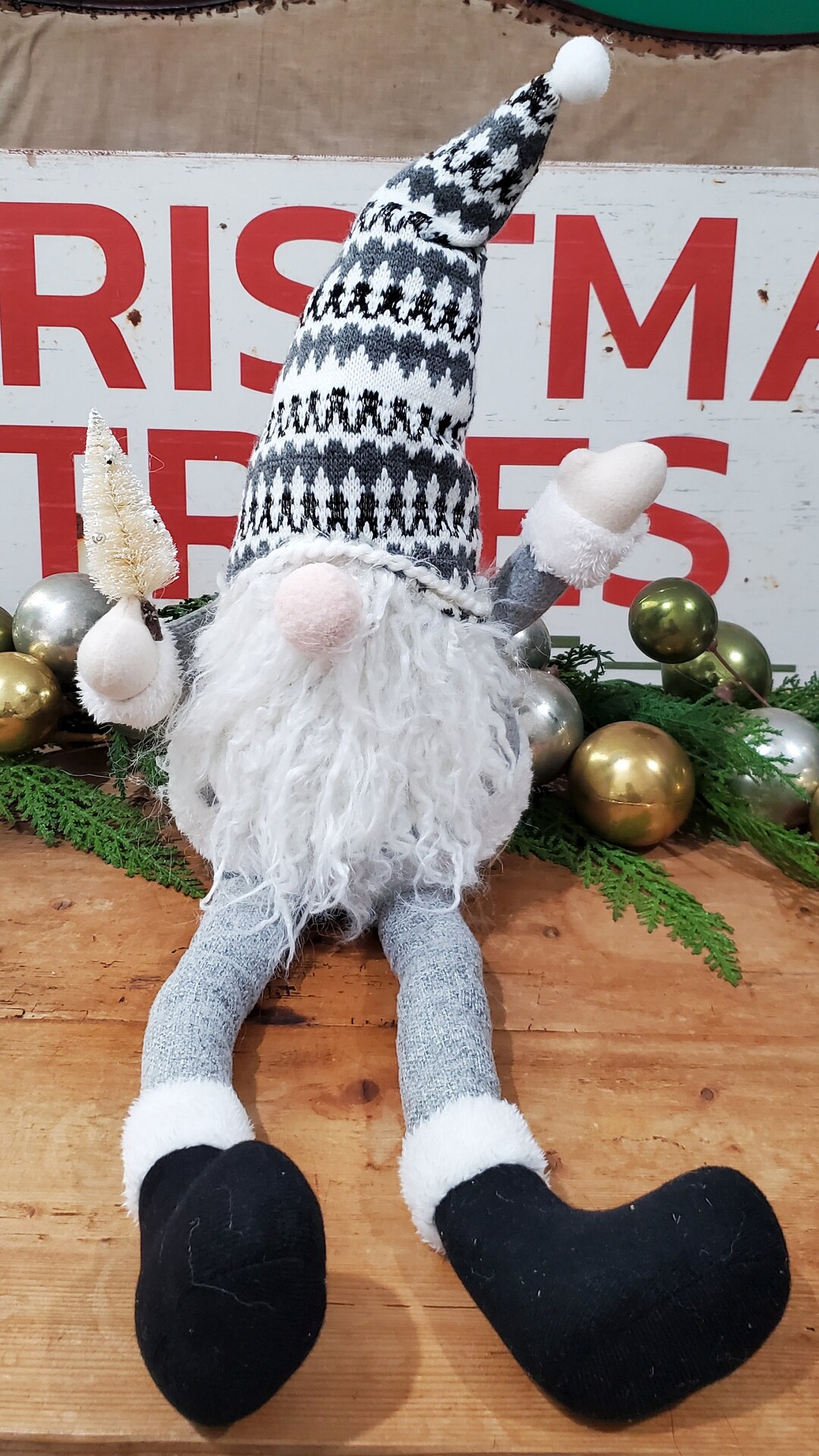 Christmas Stuffed Medium Gnome Shelf Sitter Holiday Decor Good Luck ...