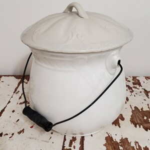 Antique Ironstone Slop Bucket With Lid/handle Large Container English ...