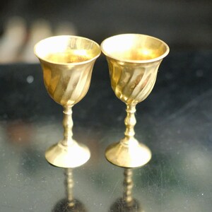 Vintage Small Brass Goblet With Spiral Design - Set of 2 - Etsy