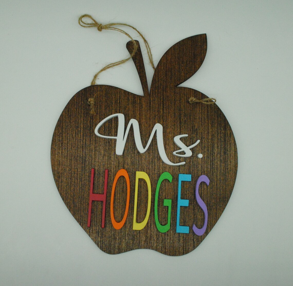 Customized Teacher Apple Door Hanger | Etsy