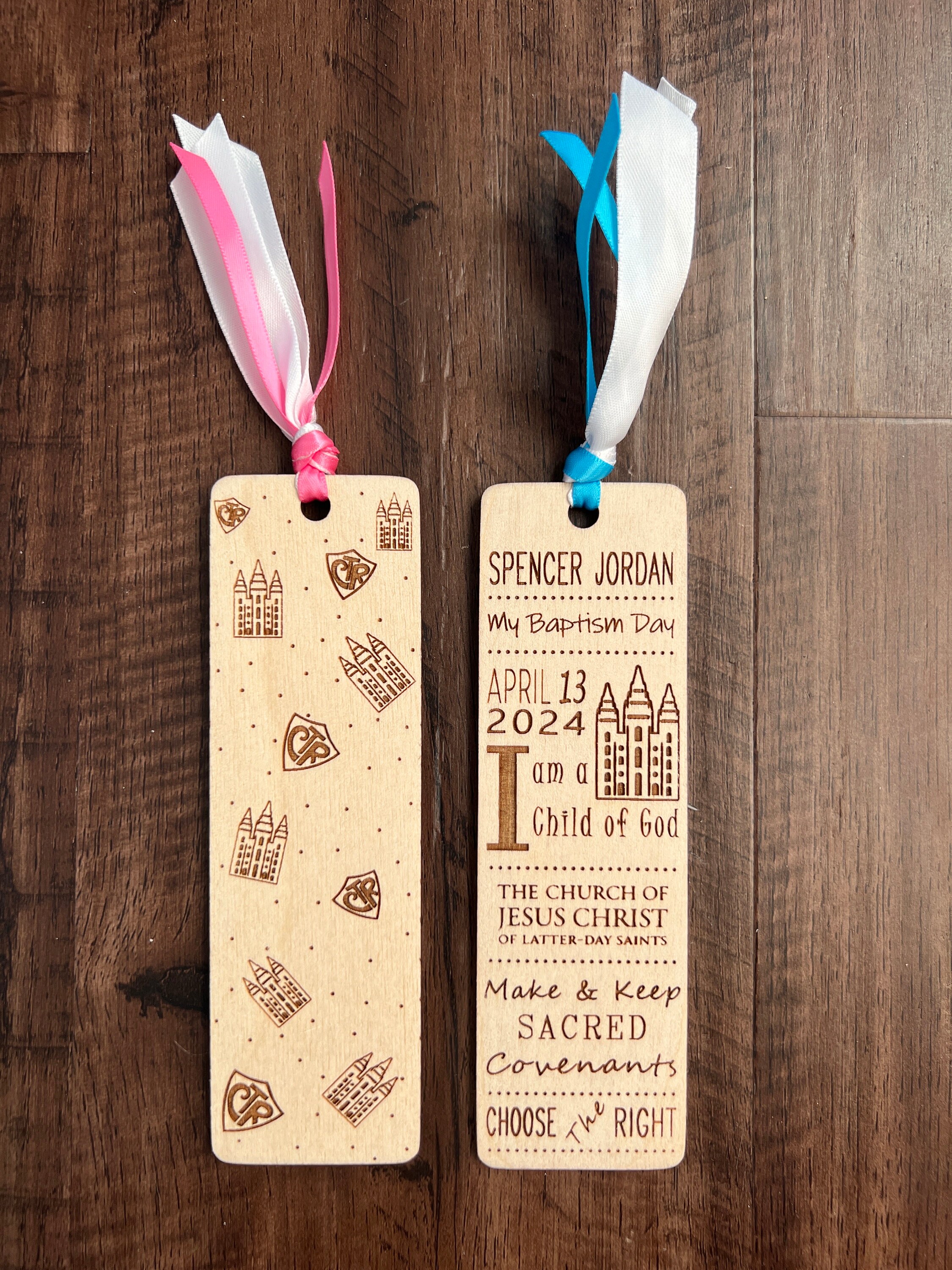 Laser Engraved, Wooden, Double Sided, Baptism Day Bookmark, Gift ...