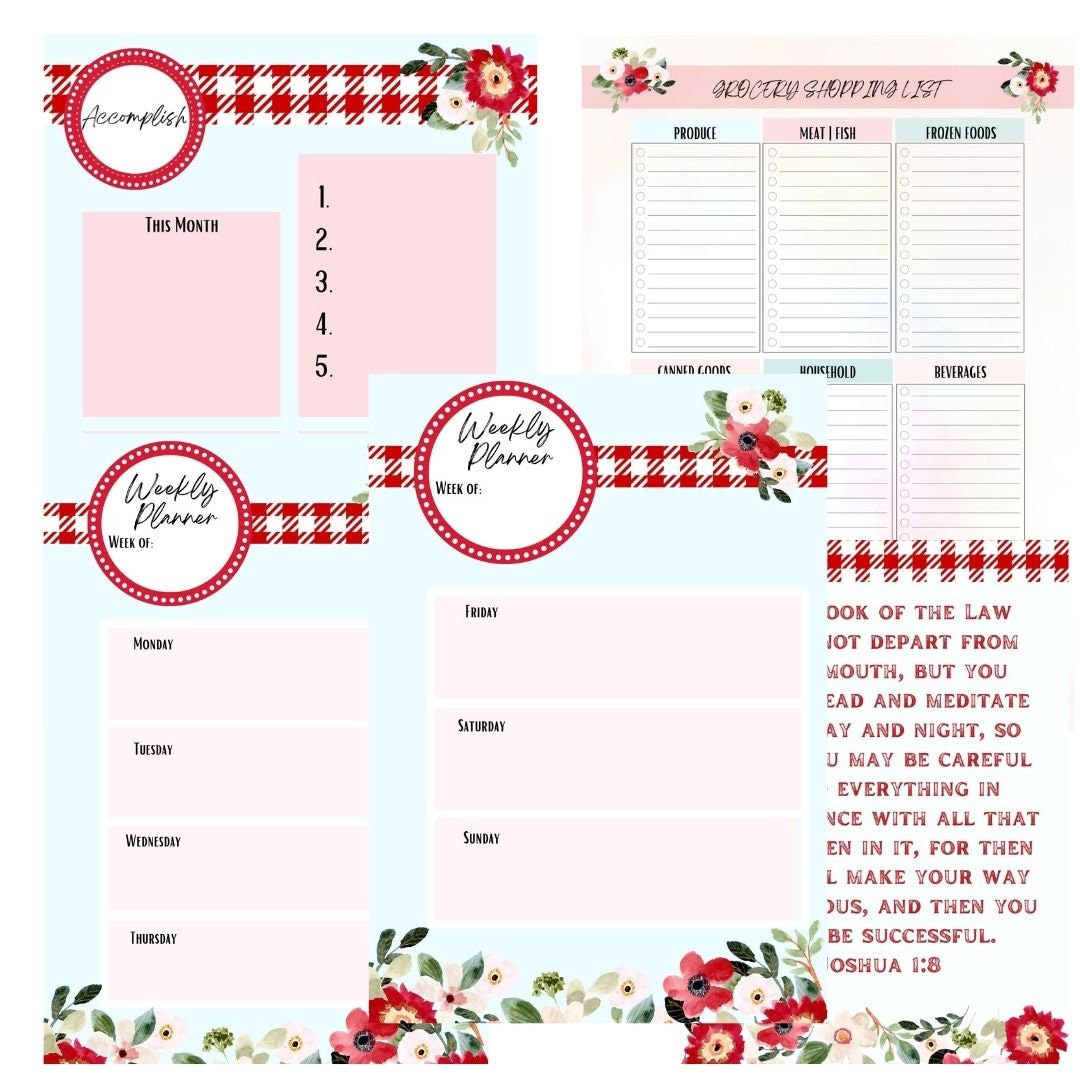 Daily Planner Bundle Plan for Success With Scriptures, Daily, Monthly ...