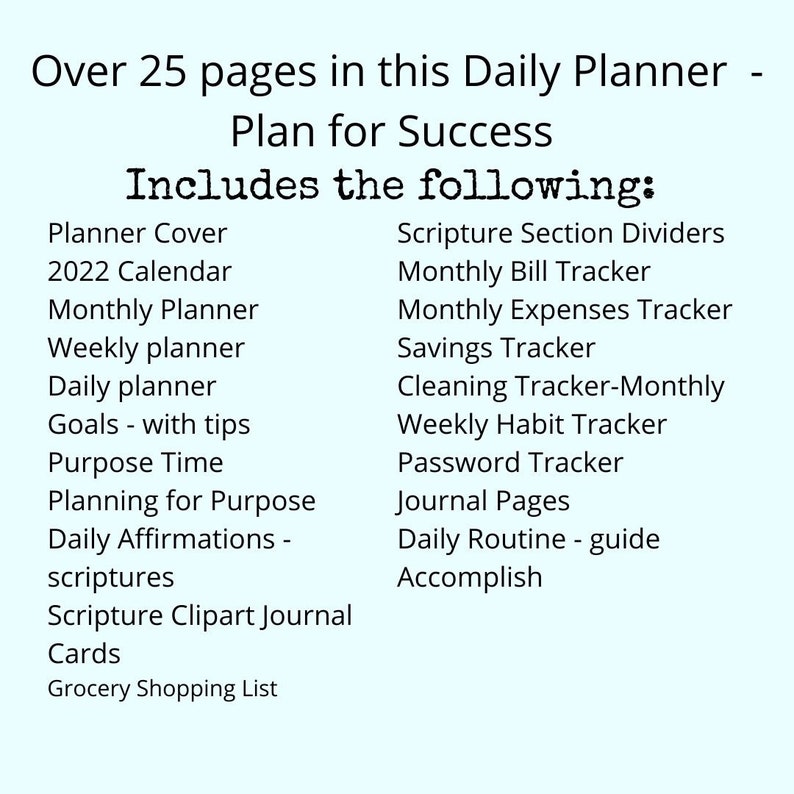 Daily Planner Bundle Plan for Success With Scriptures, Daily, Monthly ...