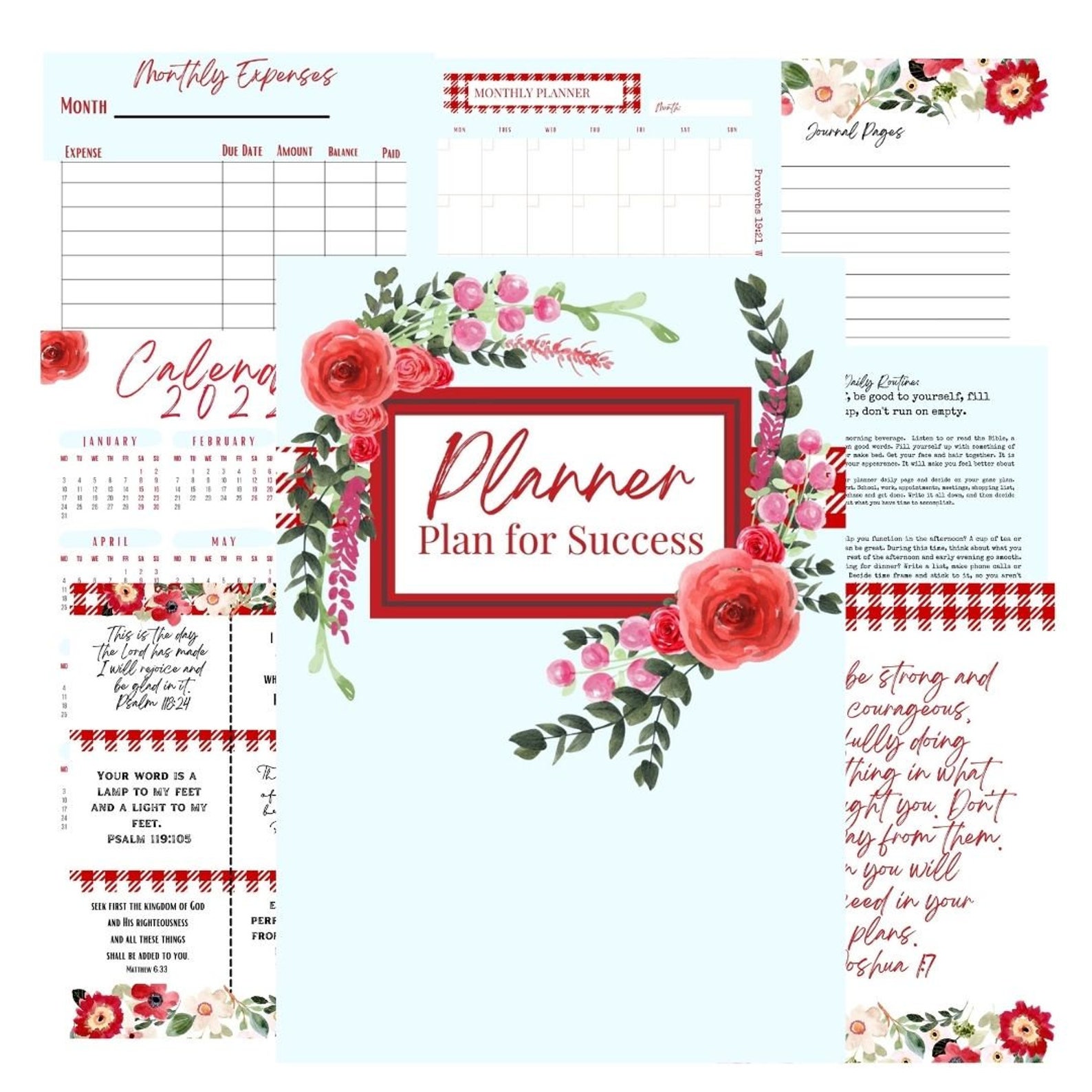 Daily Planner Bundle Plan for Success With Scriptures, Daily, Monthly ...