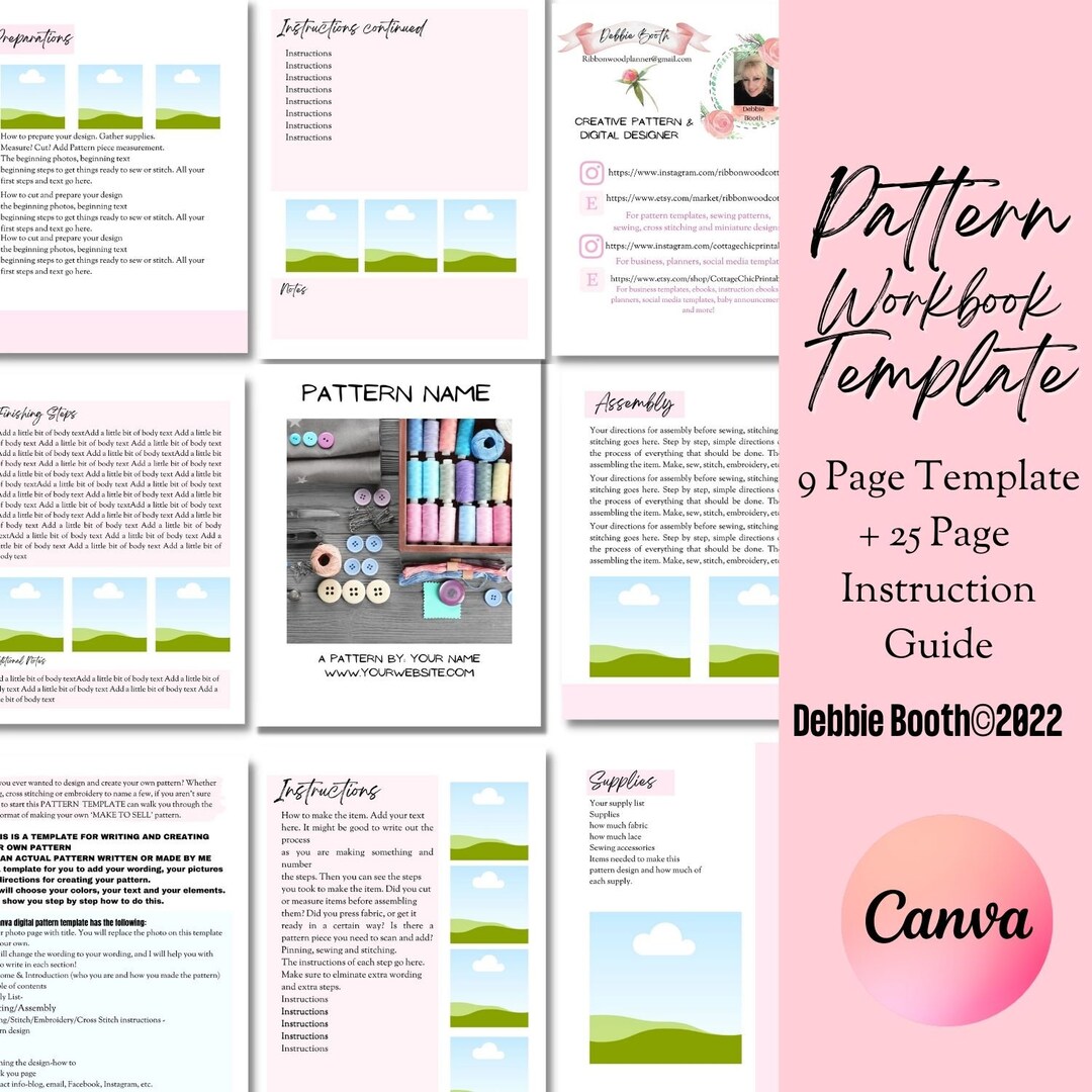 Pattern Workbook Template Design | Pre-made Template | Any Craft ...