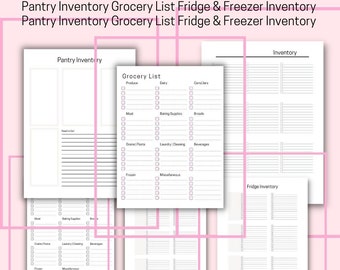 Shopping List Printable Tracker Pages, Pantry Inventory, Fridge ...