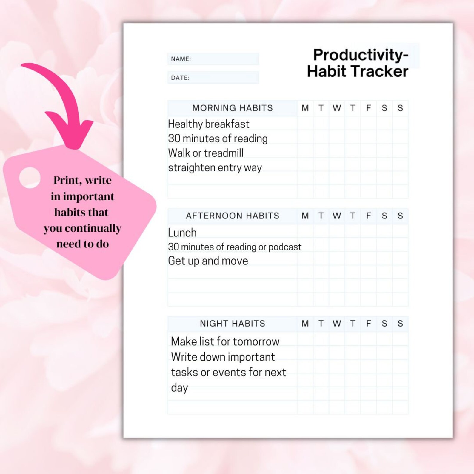 Printable Checklists and Habit Tracker Bundle Letter Size - Etsy
