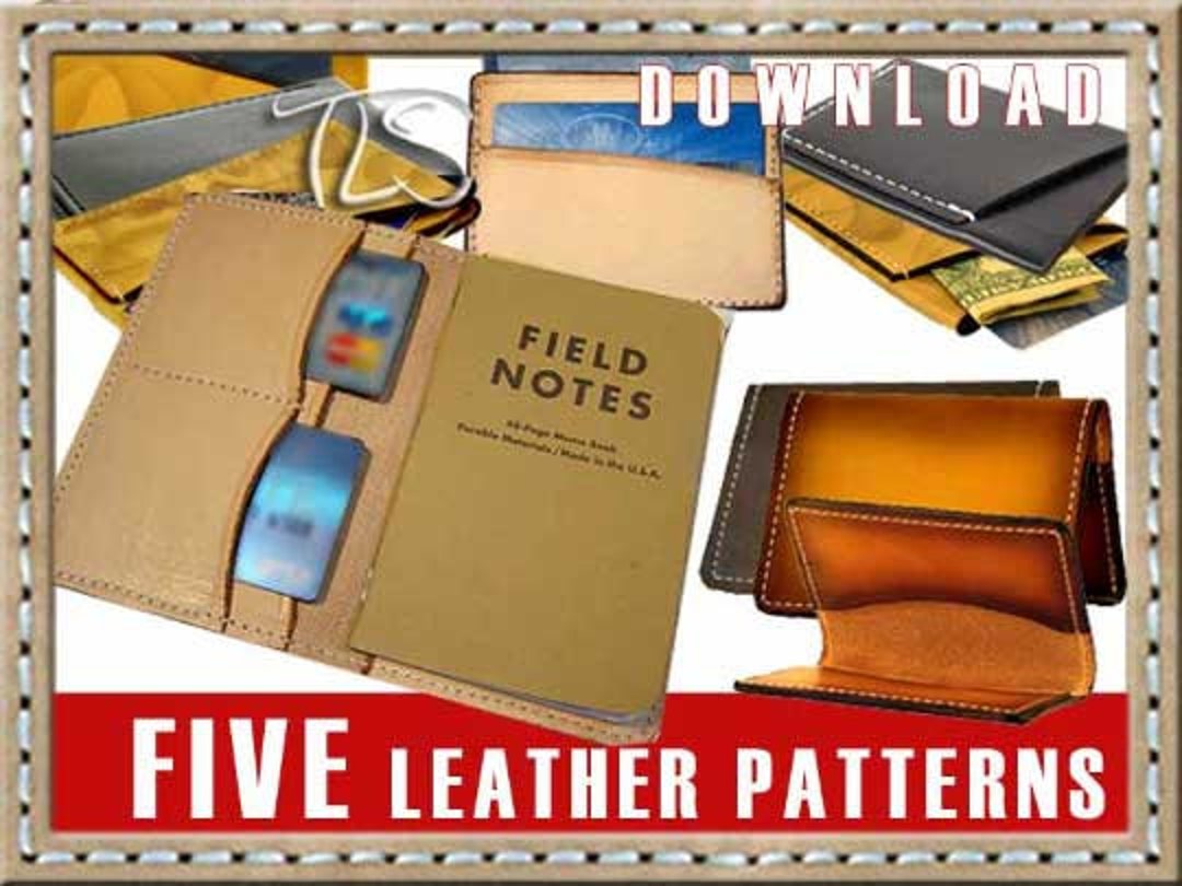 Leather Notebook Pattern Field Notes Passport PLUS 4 Wallet Business ...