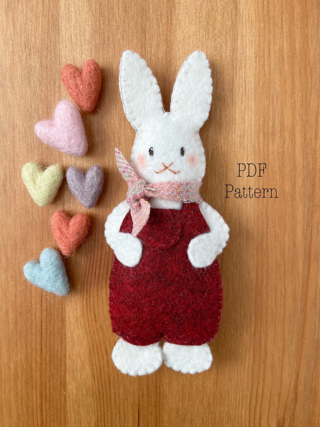 Peter Cottontail Felt Ornament Pattern, Felt Valentine Ornament Pattern ...