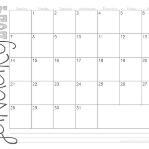 2024 Landscape Lined & Unlined Monthly Calendars | 8.5x11 | LANDSCAPE ...
