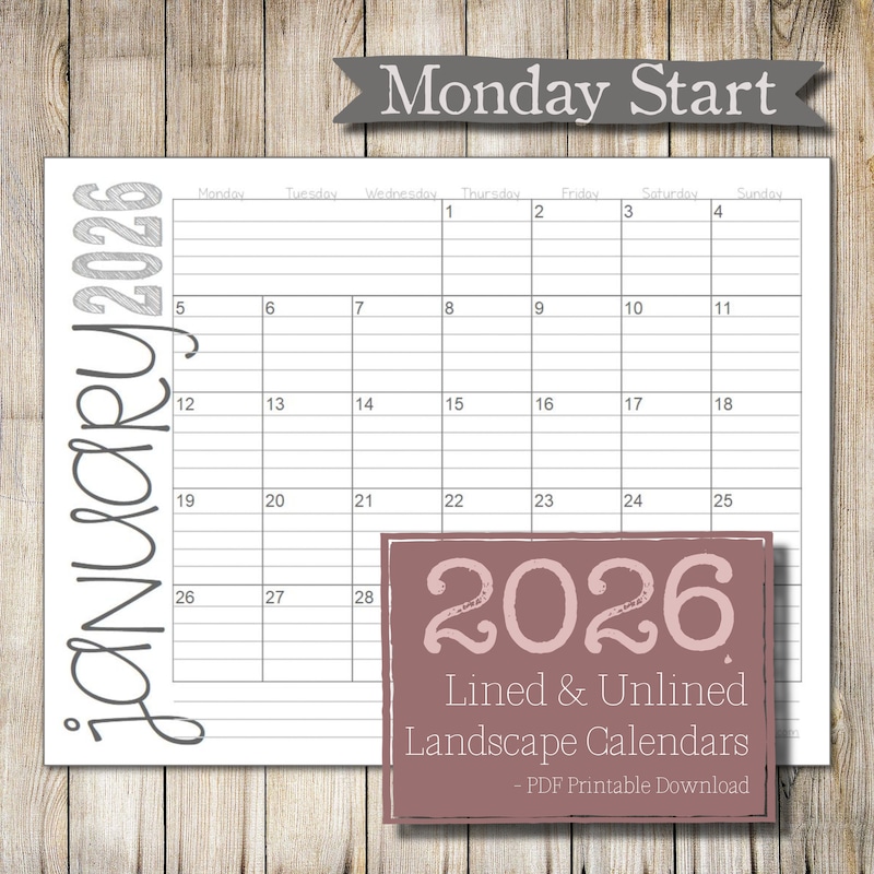 Monday Friday 2025 Calendar - Etsy