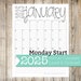 2025 Monday Start Lined & Unlined Monthly Calendars 8.5x11 PORTRAIT Jan ...