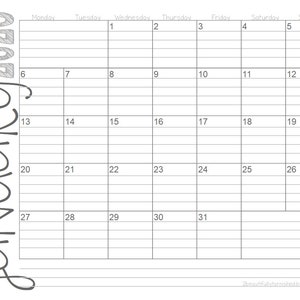 2025 Monday Start - Lined & Unlined Monthly Calendars | 8.5x11 ...