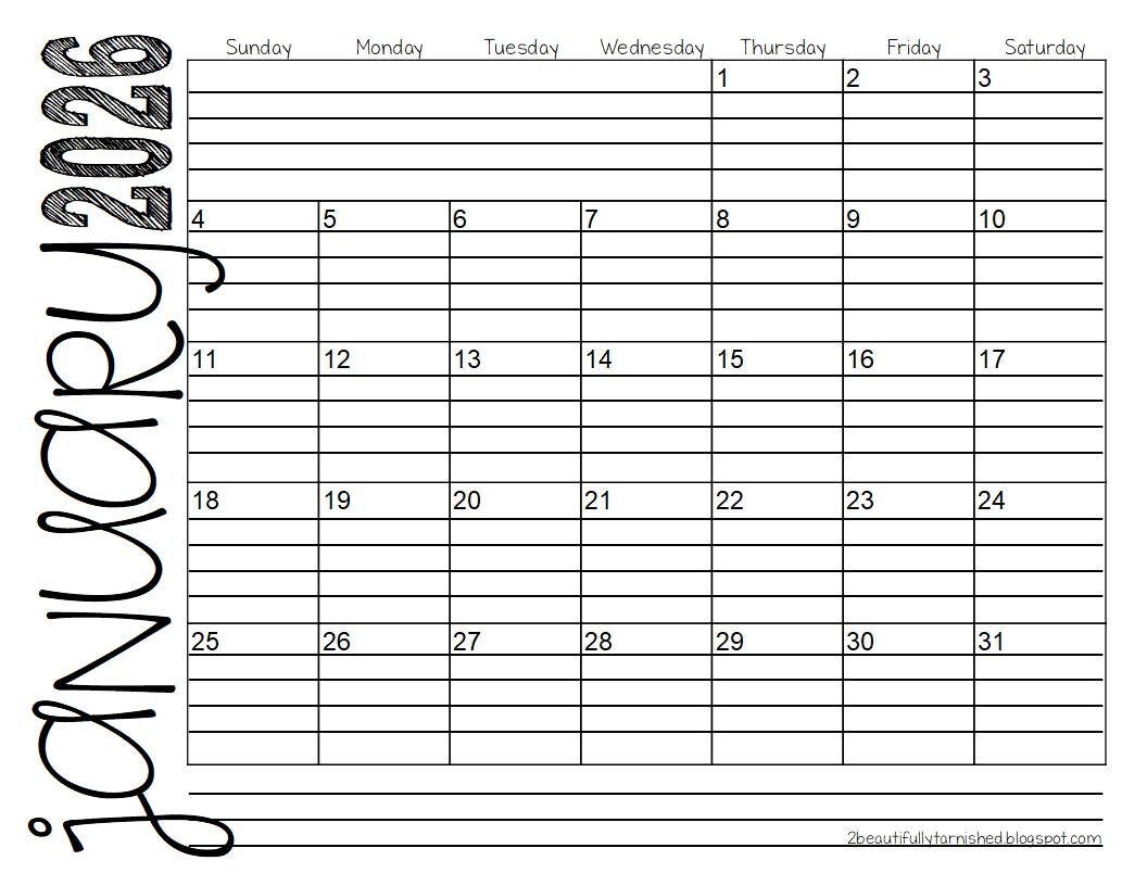 2026 Landscape Lined & Unlined Monthly Calendars | 8.5x11 | LANDSCAPE ...