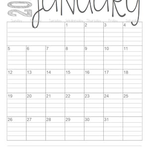 2025 Portrait Lined & Unlined Monthly Calendars | PORTRAIT | 8.5x11 ...