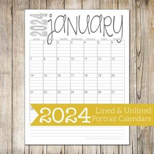 Printable Calendar - Etsy