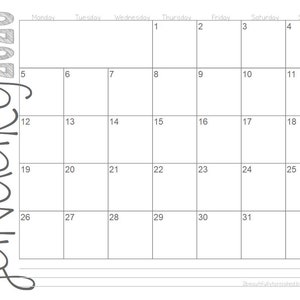 2026 Monday Start - Lined & Unlined Monthly Calendars | 8.5x11 ...