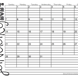 2024 Landscape Lined & Unlined Monthly Calendars | 8.5x11 | LANDSCAPE ...