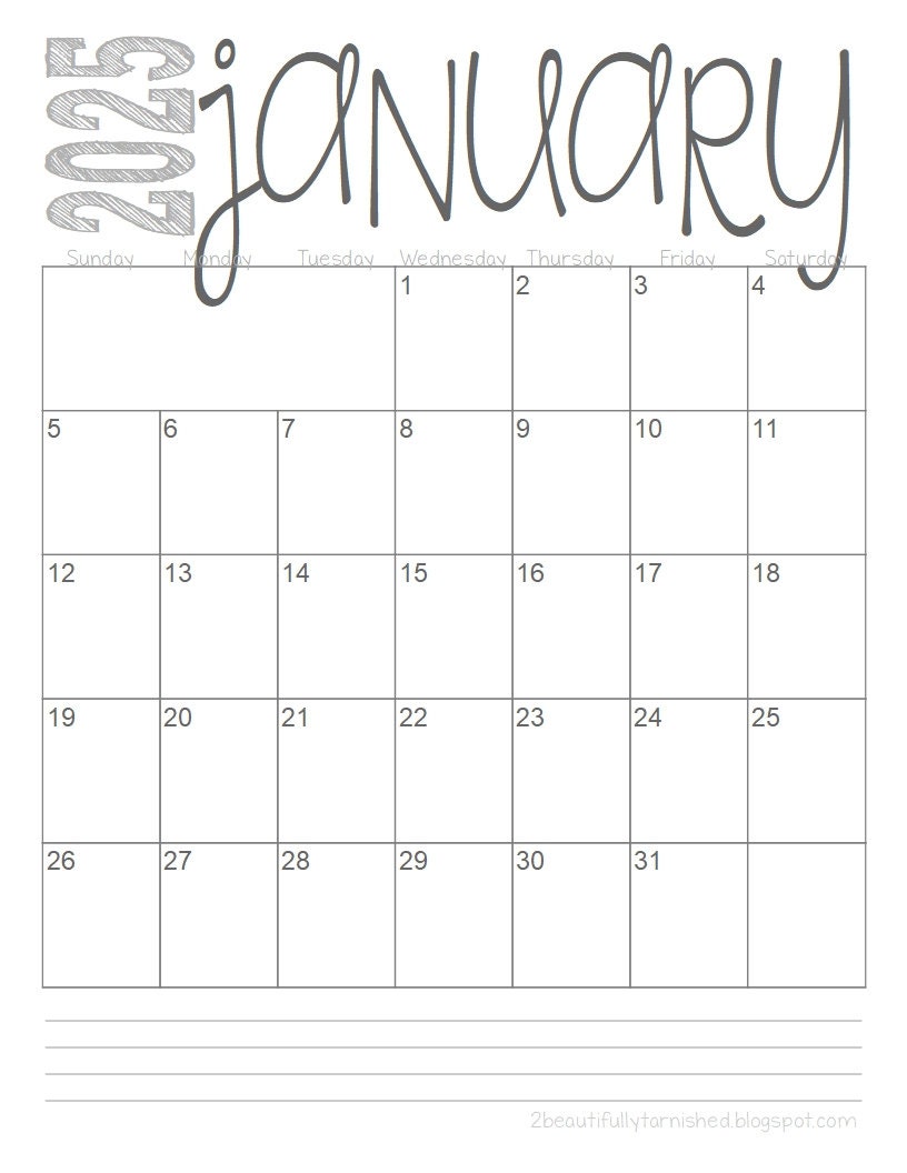 2025 Portrait Lined & Unlined Monthly Calendars | PORTRAIT | 8.5x11 ...