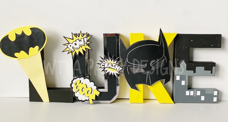 Batman Inspired Letters/superhero Party Letters/ Superhero | Etsy