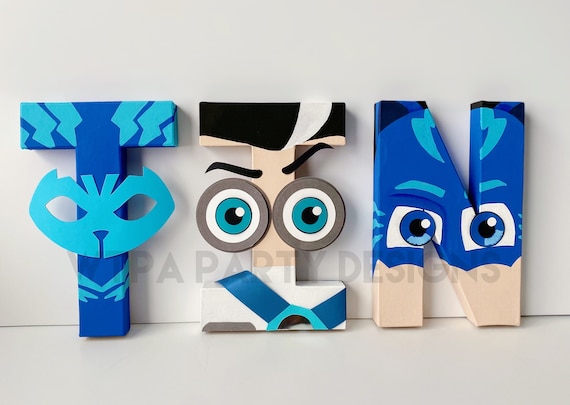 PJ Mask Inspired Name Letters/pj Mask Party Decorations - Etsy