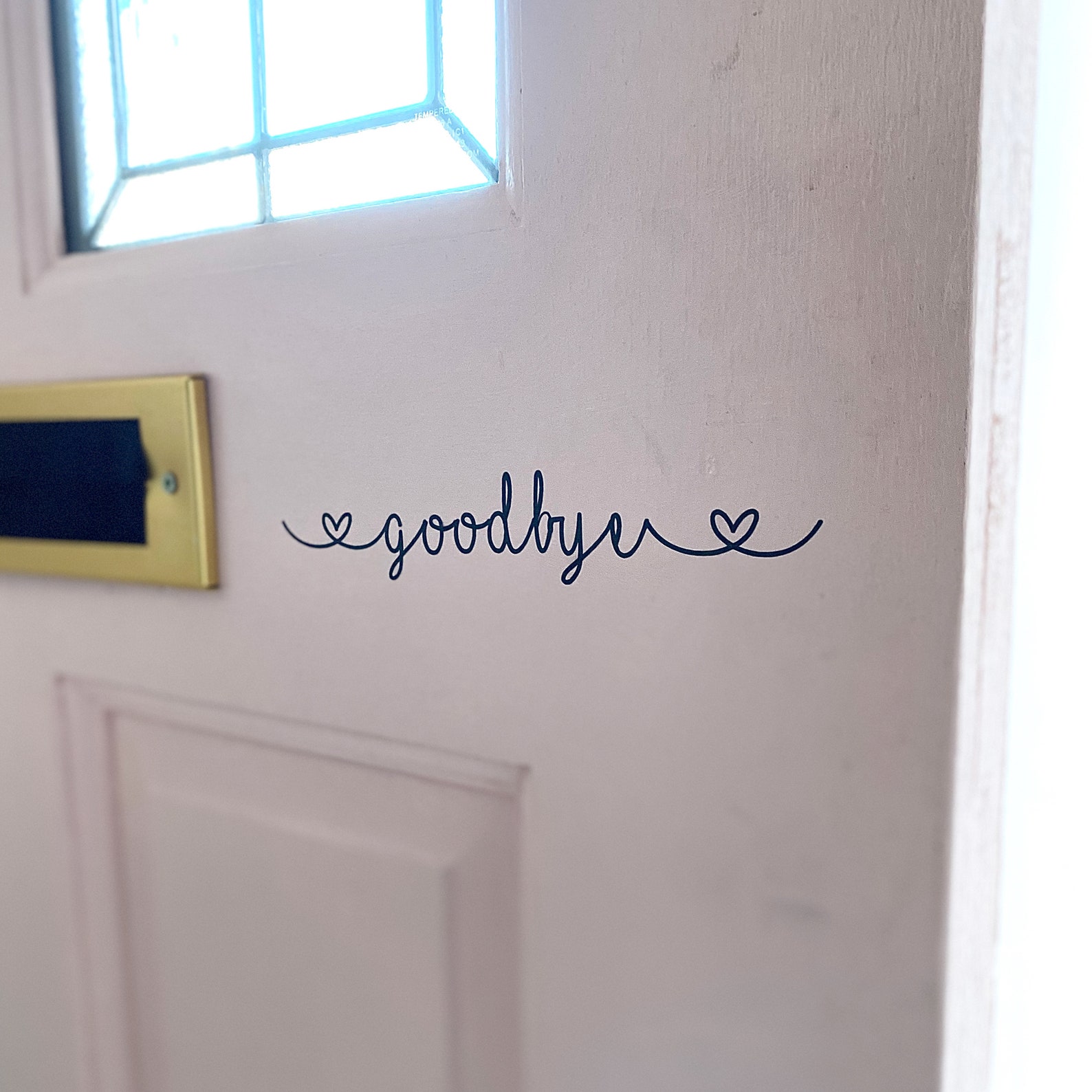 Calligraphy 'goodbye' Heart Front Door/wall Decal. Country Cottage ...
