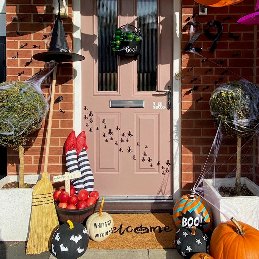 Flying Witch Halloween Door/wall Decal Stickers, Kids Spooky Decor ...