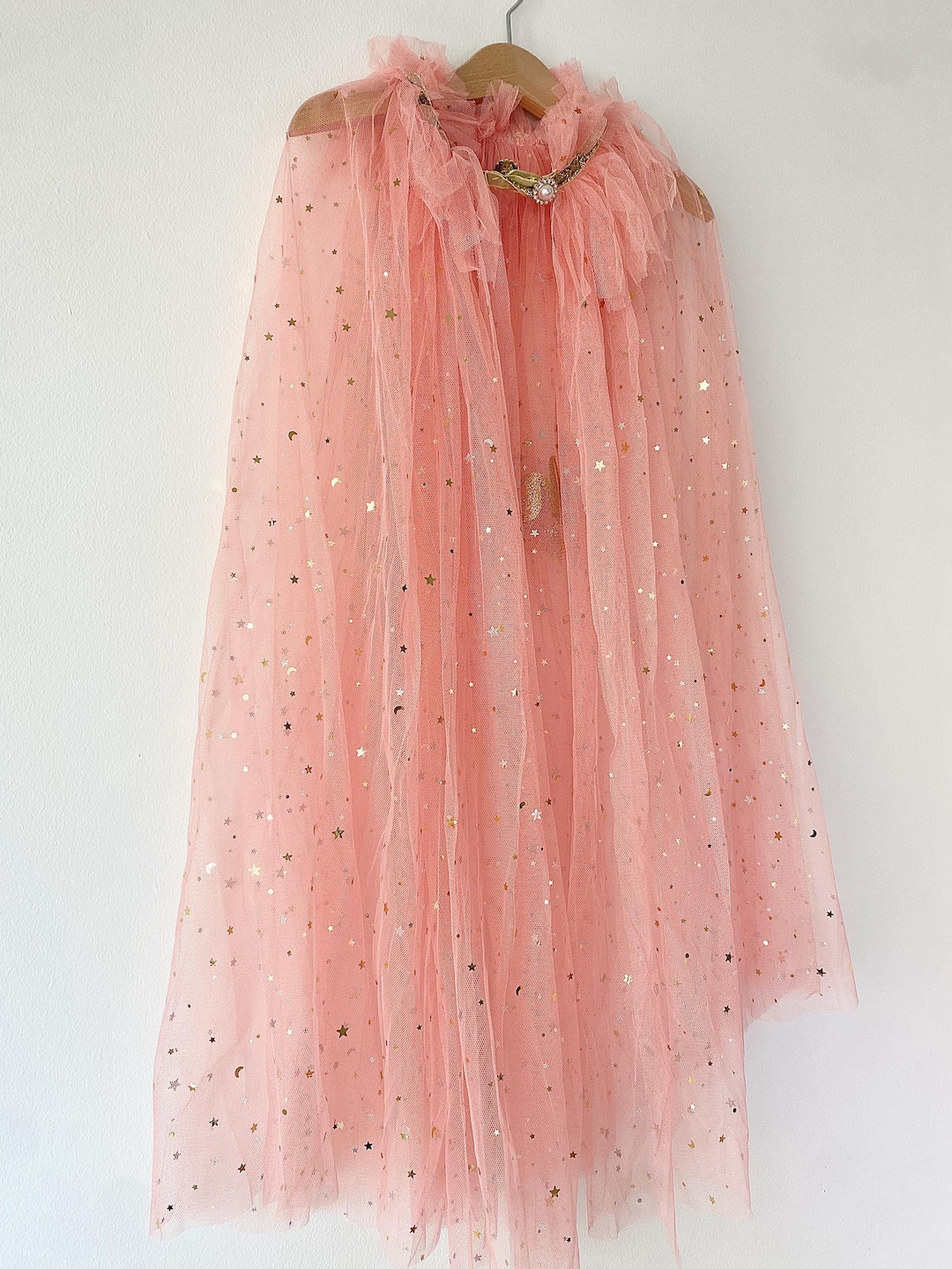 Personalised Halloween Pink and Gold Tulle Cape, Cute Witch Fancy Dress ...