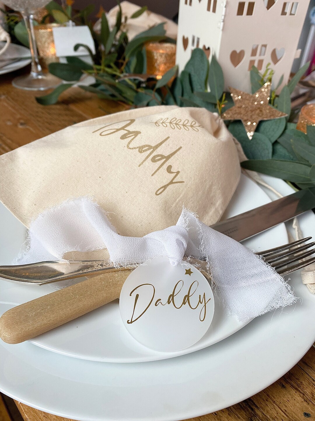 Personalised Christmas Table Place Setting Tag, Christmas Table ...