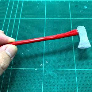 1/6 Scale Custom Made Fireman Axe Red Handle Hatchet Handmade ...