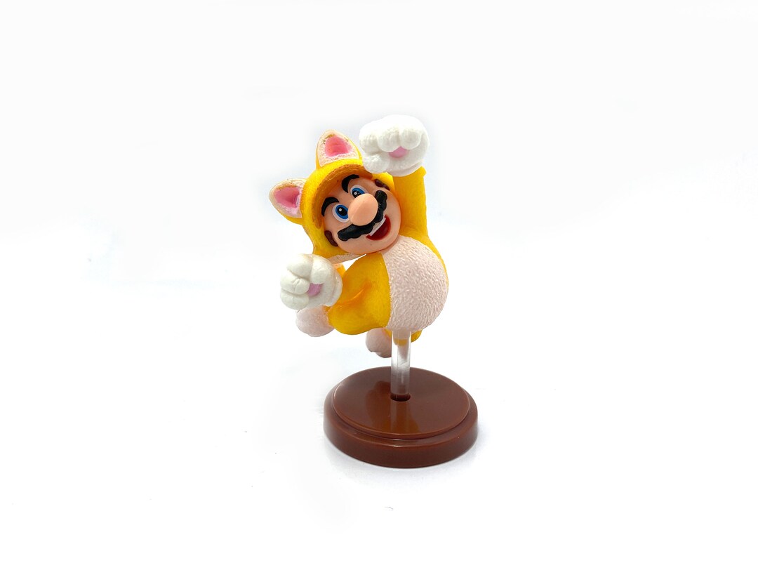 Super Mario Bros Collection Mini Model Toys Figure Japan Neko Mario - Etsy
