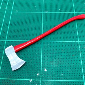 1/6 Scale Custom Made Fireman Axe Red Handle Hatchet Handmade ...