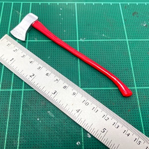 1/6 Scale Custom Made Fireman Axe Red Handle Hatchet Handmade ...