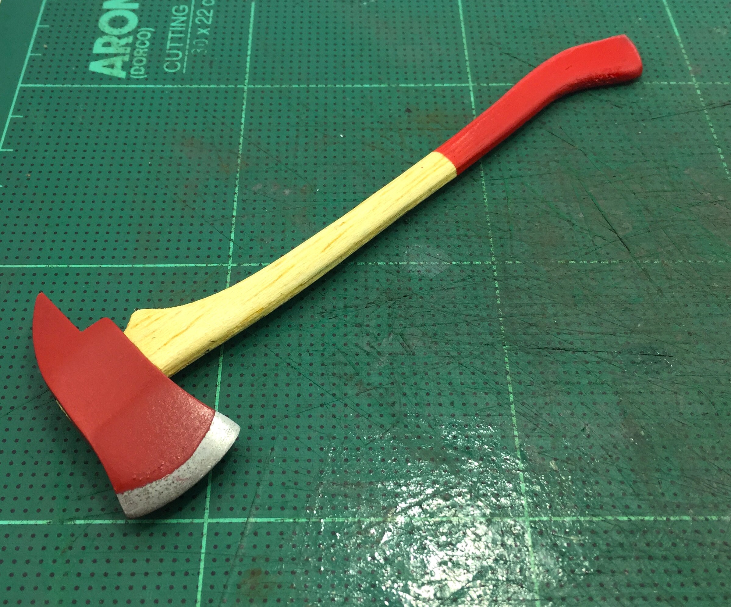 1/6 Scale Custom Fireman Axe Red Hatchet Handmade Handcraft Firefighter ...