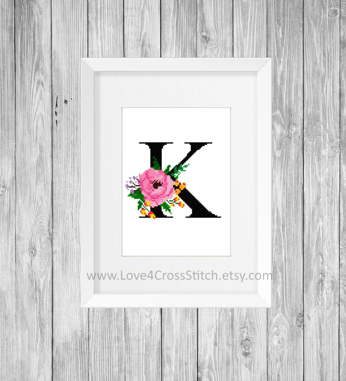 Letter K Monogram Cross Stitch Pattern Cross Stitch Alphabet - Etsy