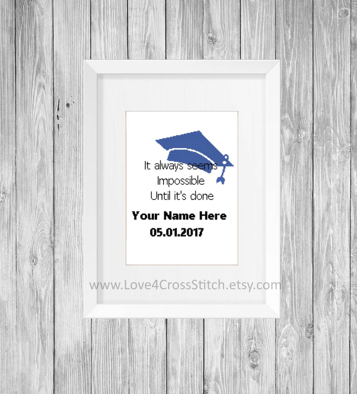 Custom Graduation Cross Stitch Pattern Modern Custom Cross | Etsy