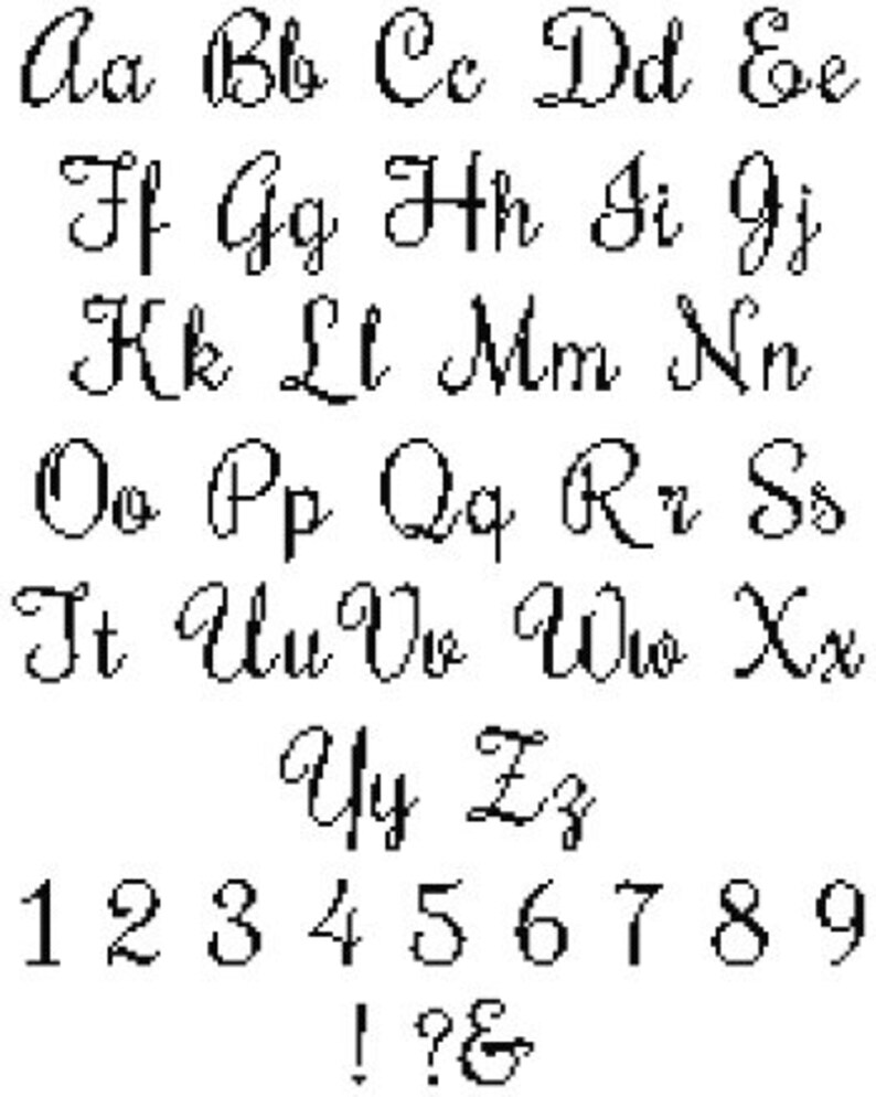 Cross Stitch Font Cross Stitch Pattern Font Modern | Etsy
