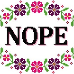 Nope Cross Stitch Pattern Modern Floral Border Cross Stitch - Etsy