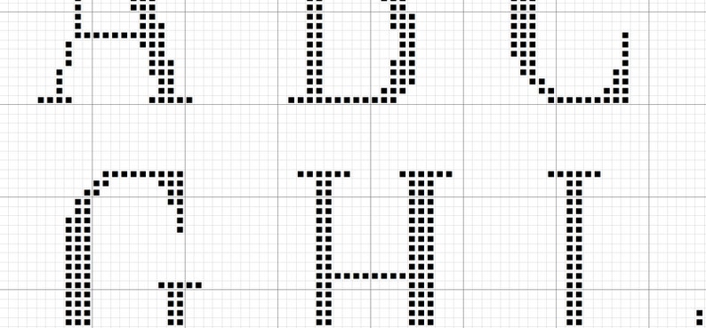 Modern Font Cross Stitch Pattern Alphabet Capital Letters - Etsy